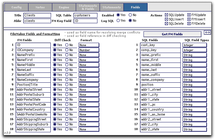 Garrison Computer Services :: fmSQL Synch :: Configuration